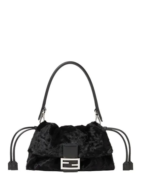 Fendi Baguette® Soft Medium Black Cavallino Leather Bag - [black]